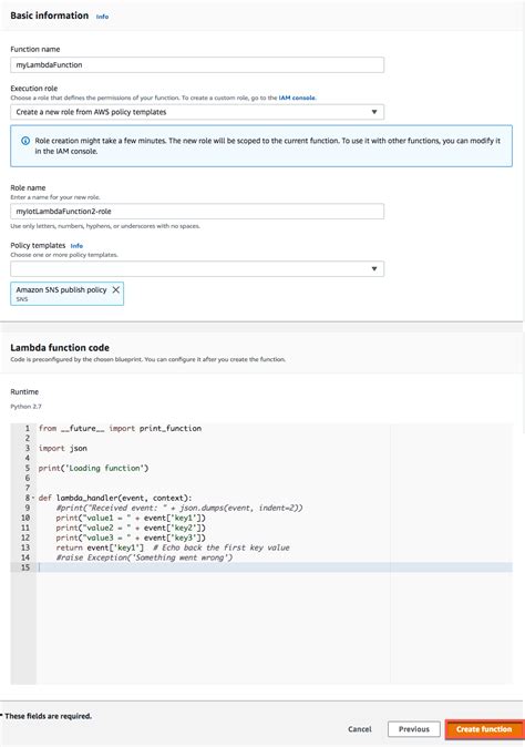 creating a rule with a aws lambda action aws iot