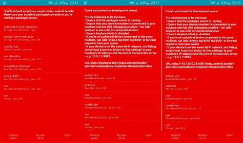 react native could not connect to development server on android