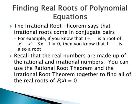 Ppt Section 3 5 Finding Real Roots Of Polynomial Equations Powerpoint