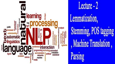 lecture 2 lemmatization stemming pos tagging machine
