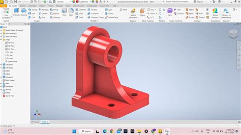 how to draw 3d modeling in autodesk inventor rib and extrude command