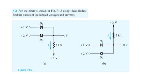 Solved 4 3 For The Circuits Shown In Fig P4 3 Using Ideal Diodes