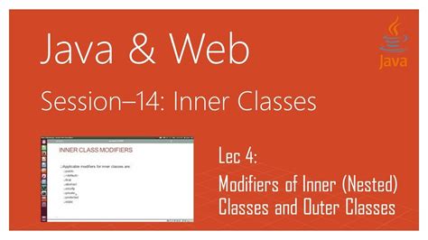 inner nested class 4 modifiers of inner nested classes and