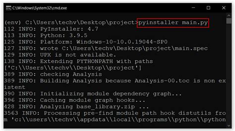 cómo convertir un archivo de python a exe usando pyinstaller