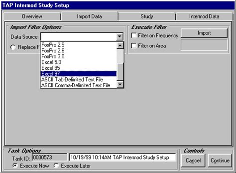 importing data into tap