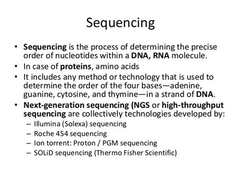 Next Generation Sequencing Methods