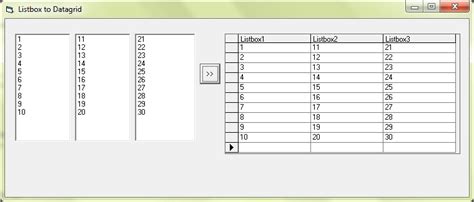 visual basic 6 how to show listbox data with datagrid [solved