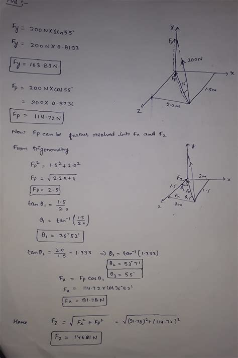 [solved] Determine A The X Y Z Components Of The 200 N Force B