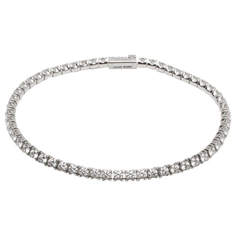Cartier Essential Lines Tennis Bracelet In 18 White Gold 3 42 Carat For