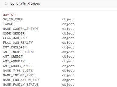 python pandas recognizes features as object dtype when pulling from