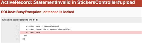 ruby on rails sqlite3 busyexception database is locked exception