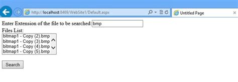 list all files in a folder based on file extension in asp