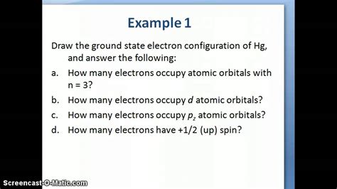 Electron Configuration Of Hg Youtube