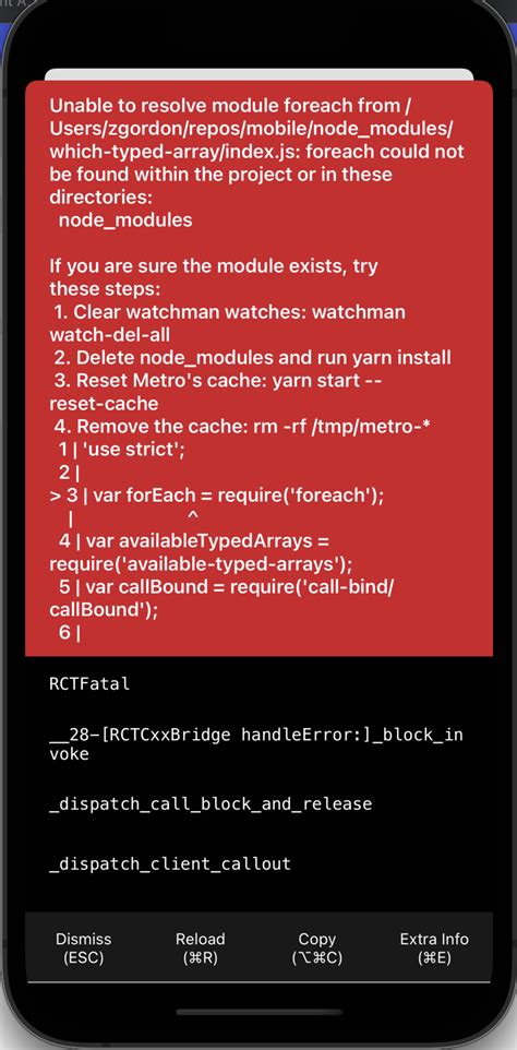 unable to resolve module foreach · issue 15674 · expo expo · github