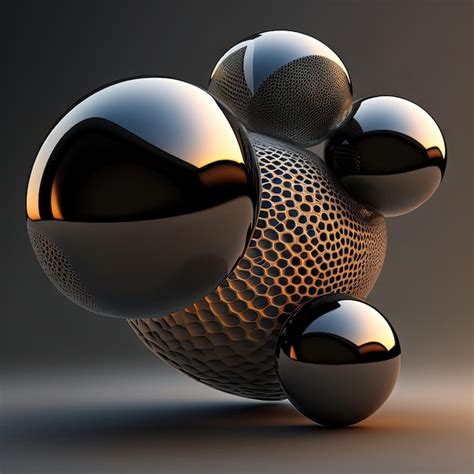 Fondo Abstracto Con Bolas Negras Y Render 3d Web Blanco Foto Premium