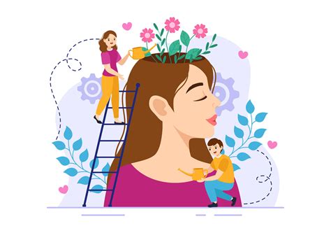 Positivos Pensamientos Vector Ilustración Con Pensando Positivo Como Un
