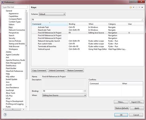 eclipse find all references in project shortcut key not working