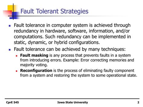Ppt Cpre 545 Fault Tolerant Systems Powerpoint Presentation Free