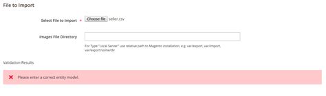 magento2 error please enter a correct entity model while importing