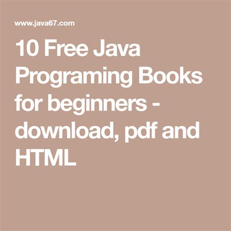 10 free java programing books for beginners download