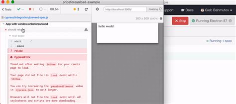 window onbeforeunload and cypress better world by better software