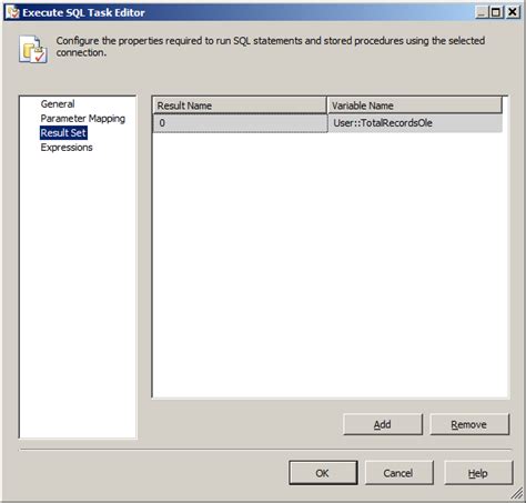 sql server 2005 return integer value from ssis execute sql task