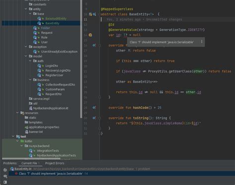 spring need to serializable entity on kotlin stack overflow