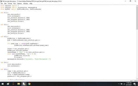 Python Program To Pdf Encrypt Decrypt Using Python Tkinter Kashipara