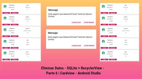 eliminar datos sqlite recyclerview parte 6 cardview android