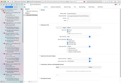 xcode 11 run app on ios 12 and lower