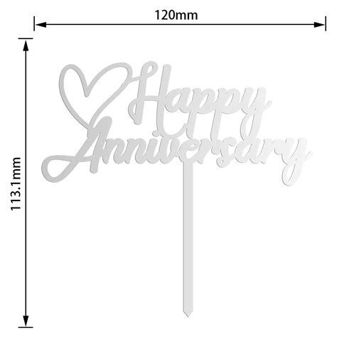 Happy Anniversary Cake Topper Acrylic Cake Decoration For Anniversary