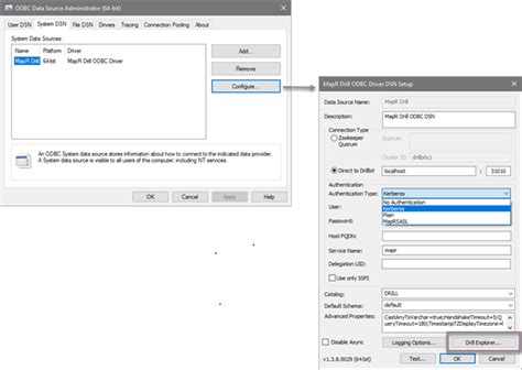 configuring odbc on windows apache drill