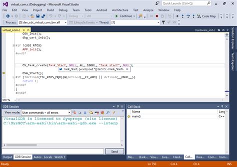 debugging external projects with embedded quick debug visualgdb tutorials