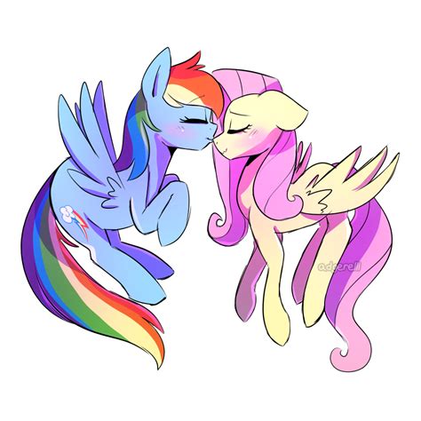 fluttershy and rainbow dash drawn by adgerelli bronibooru