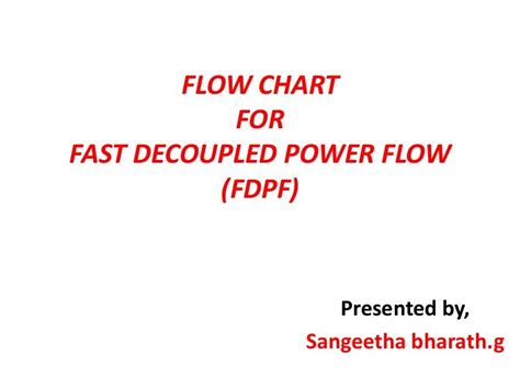 Fast Decoupled Power Flow Fdpf Flow Chart