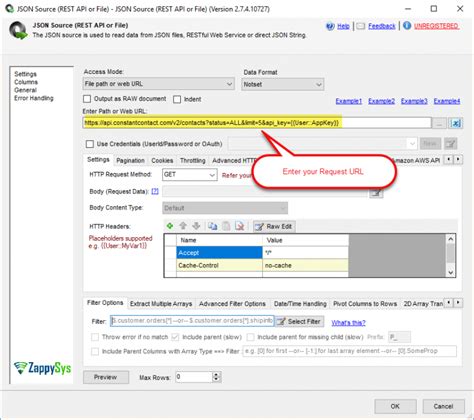 how to read constant contact data in ssis call rest api load to sql