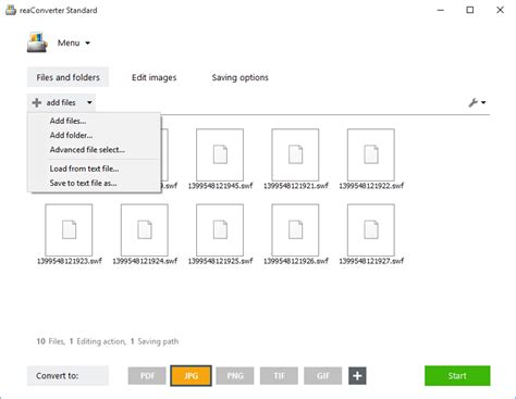 how to convert swf files to images reaconverter
