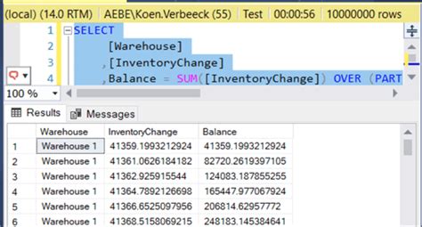 sql server window functions performance improvement