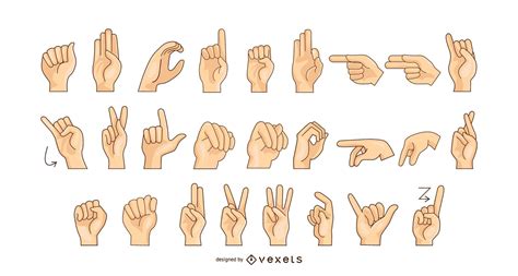 Descarga Vector De Gráfico De Vector De Alfabeto De Lenguaje De Señas