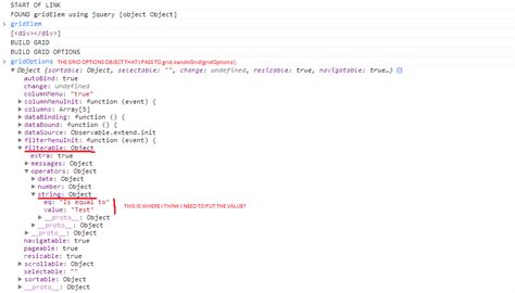 angularjs set pre defined value for filter in kendo ui grid stack