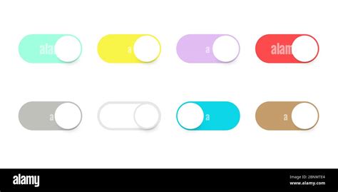 Buttons Toggle Switch Set Buttons Slider Switches Colored Bright