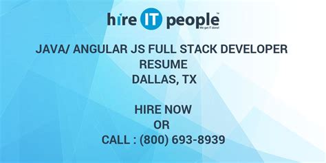 java angular js full stack developer resume dallas tx
