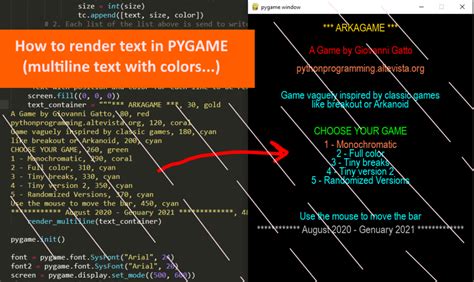 how to render text on pygame easily python programming
