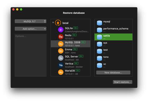 how to rename a database in mysql tableplus
