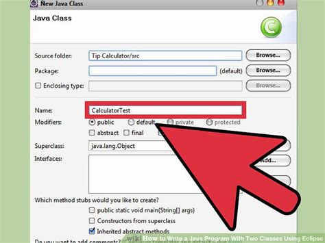 how to write a java program with two classes using eclipse