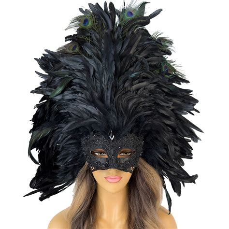 Venetian Masquerade Mask Top Feather Baroque Mask Mardi Gras Carnival