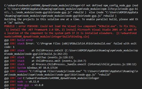 node js npm install fails on windows when better sqlite3 is in the