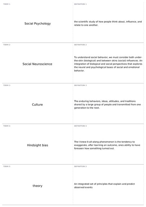 Test 1 Textbook Definitions Psyc 2040 Social Psychology Docsity