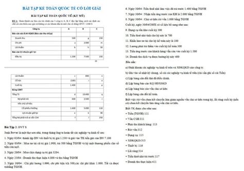 Bài Tập Kế Toán Quốc Tế Có Lời Giải Pdf