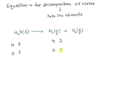 Solved Write The Equation For The Decomposition Of Water Into Its